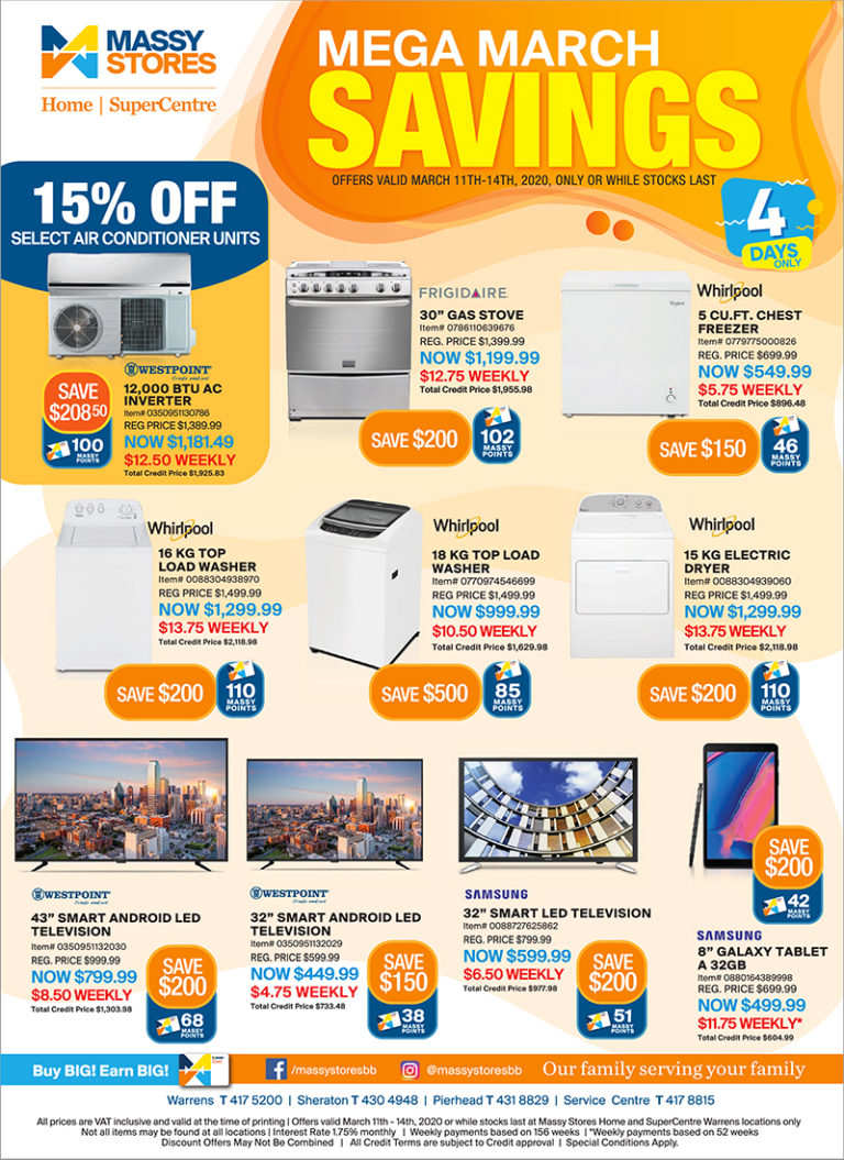 Mega March Savings – Massy Stores Barbados