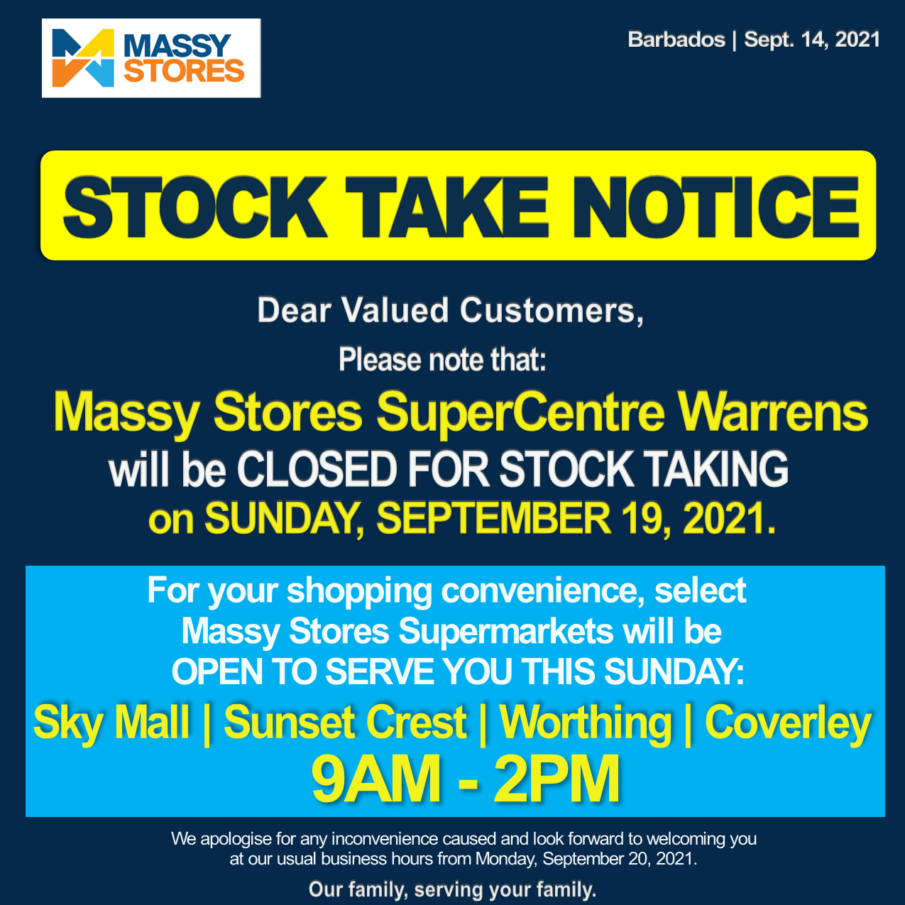 Stock_Take_Notice_Warrens – Massy Stores Barbados