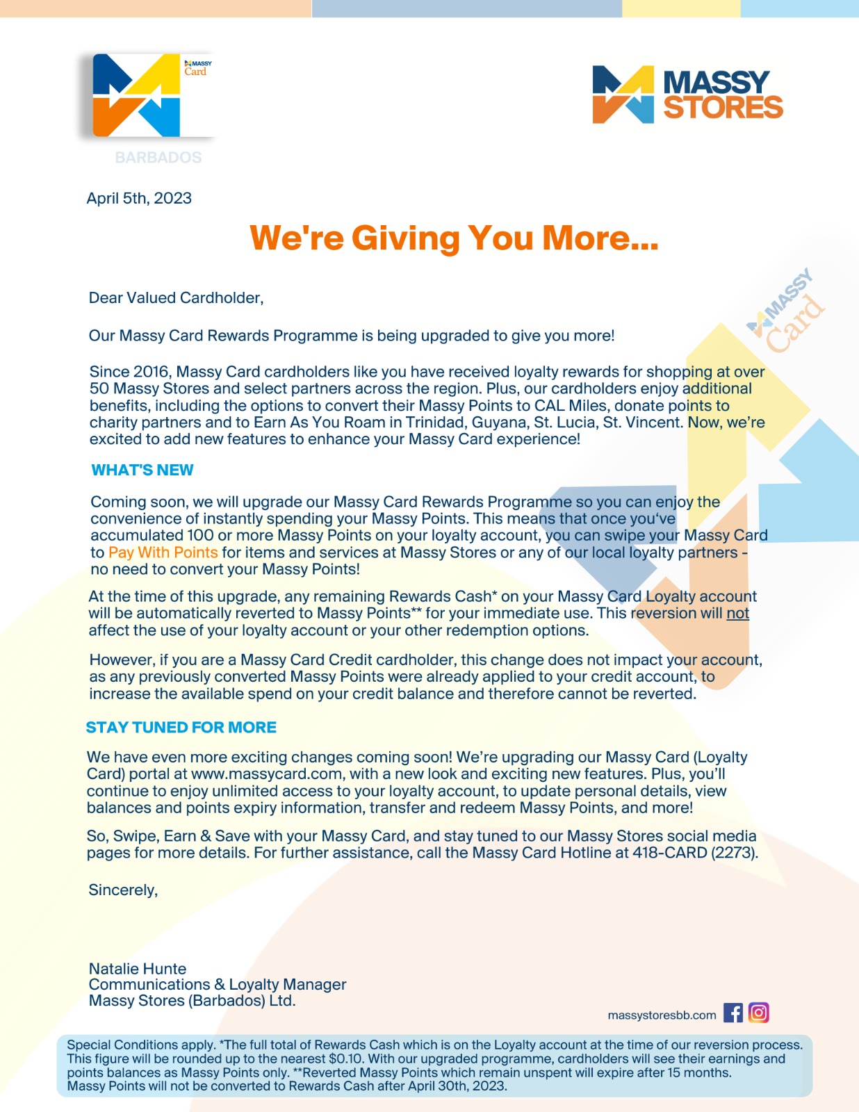 Massy Card Rewards Upgrades – Massy Stores Barbados
